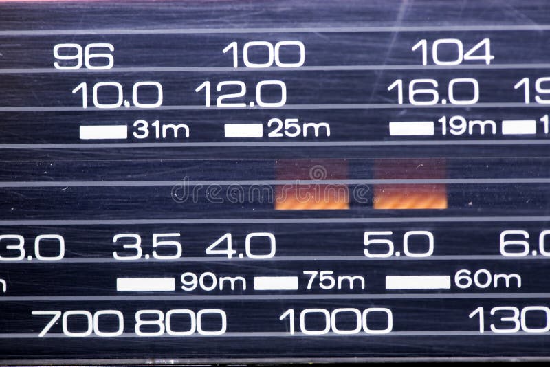 Scale of the Old Radio in Scratches and Scuffs Stock Image - Image of ...