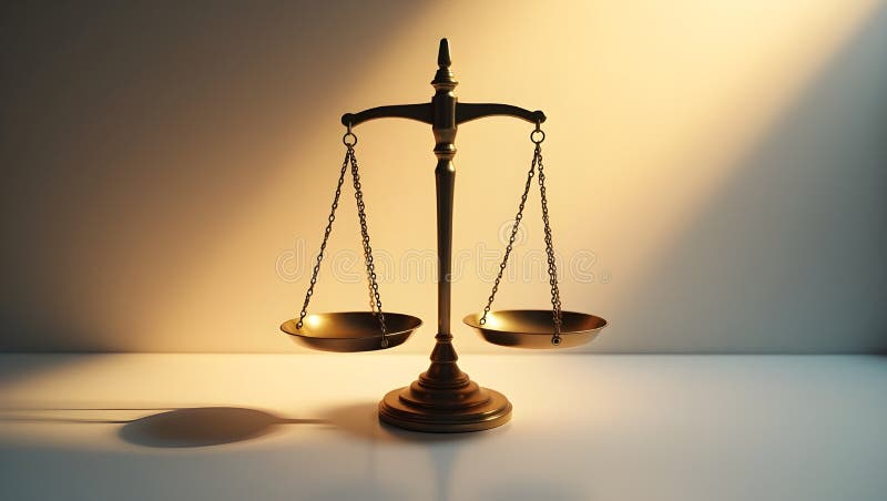 A Scale Perfectly Balanced with Light on One Side and Shadow on the ...