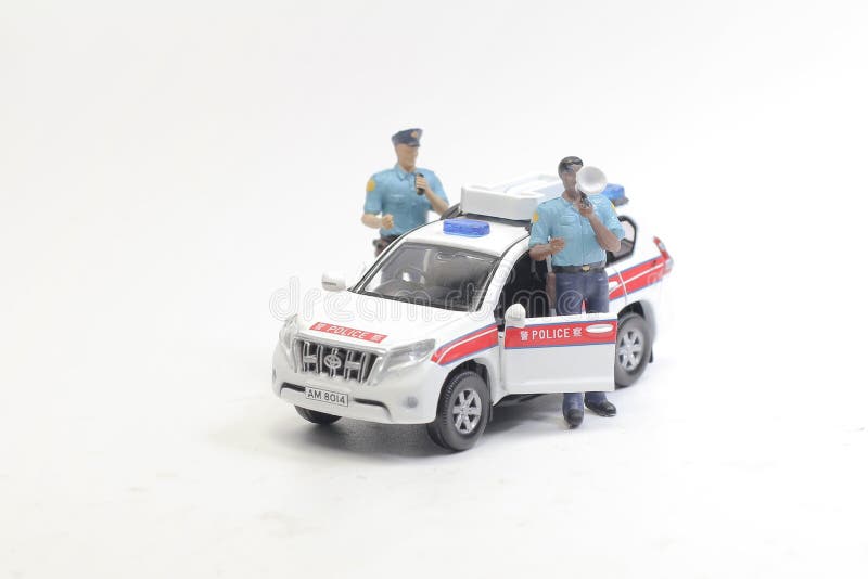 The Scale Police Car Model with Figure Stock Image - Image of cars ...