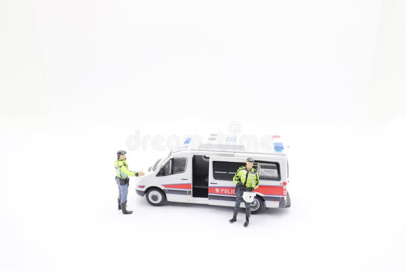A Scale Police Model with a Figure Stock Photo - Image of parking ...