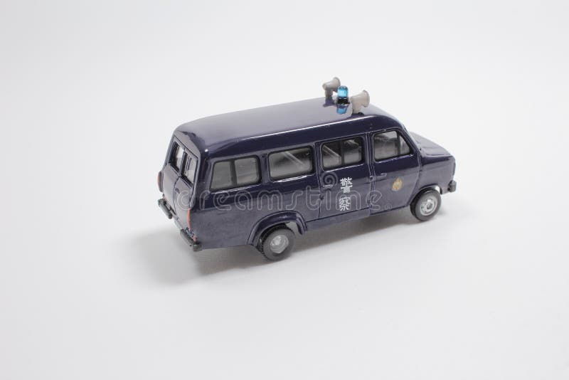 Scale Police Car Model with Figure at the White Board Stock Image ...