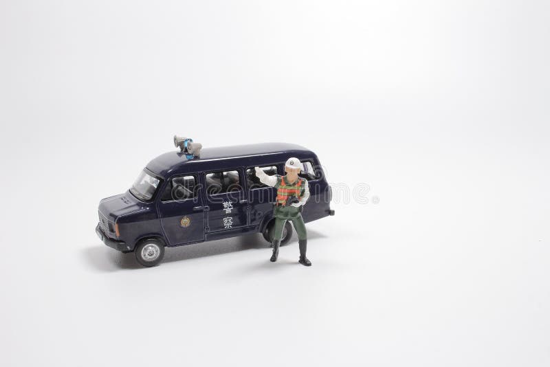 A Scale Police Model with a Figure Stock Photo - Image of parking ...