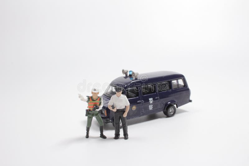 Scale Police Car Model with Figure at the White Board Stock Photo ...