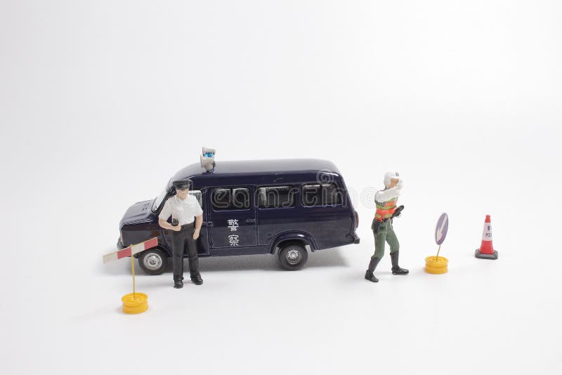 A Scale Police Model with a Figure Stock Photo - Image of parking ...