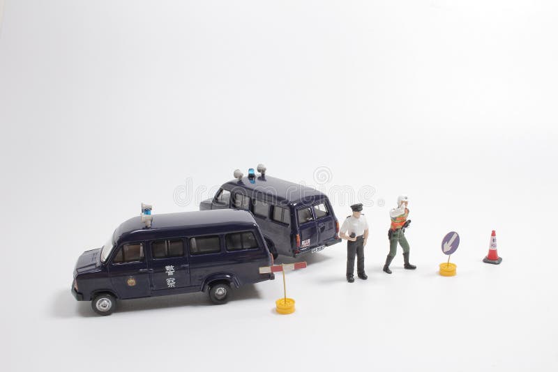 The Scale Police Car Model with Figure Stock Photo - Image of tiny ...