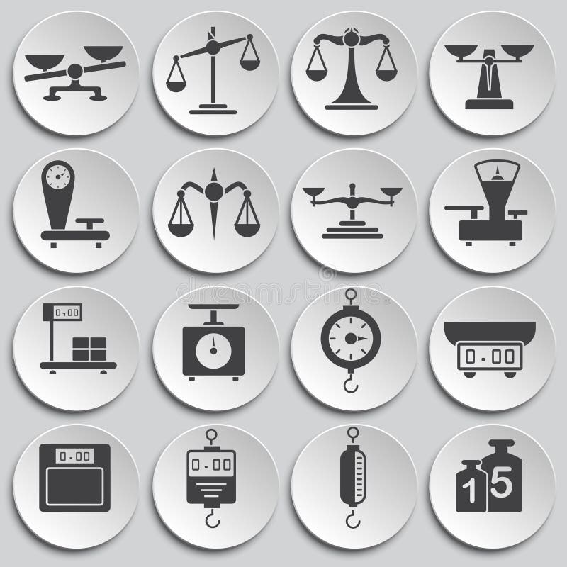 Scale Related Icons Set on Background for Graphic and Web Design ...