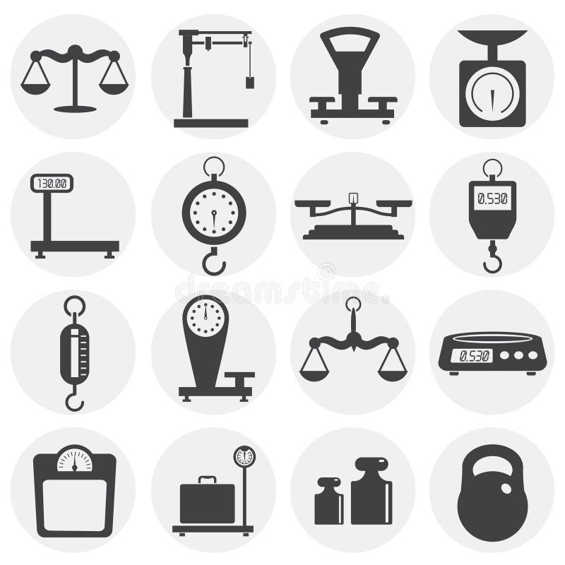 Scale Related Icons Set on Background for Graphic and Web Design ...