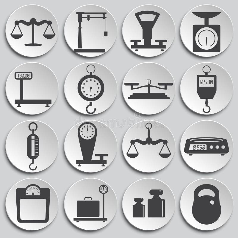 Scale Related Icons Set on Background for Graphic and Web Design ...