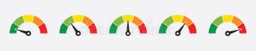 Scale Risk Meter Icon. Dashboard Colorful Indicators Speedometer. Stock Vector - Illustration of ...