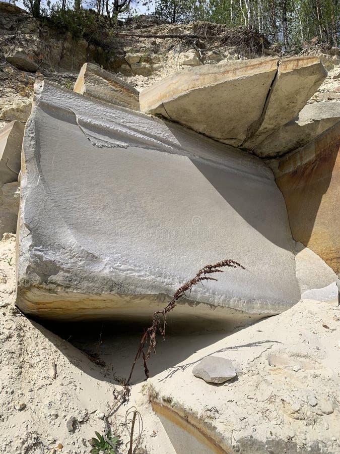 Rock in the Sand in an Old Quarry Stock Photo - Image of geology ...