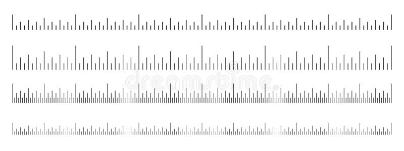 Scale of Ruler Set. Horizontal Measuring Chart with Inches Markup Stock ...