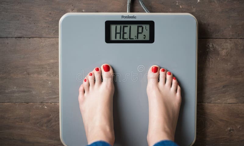 Scale& X27;s Cry for Help in Weight Battle Stock Image - Image of help ...
