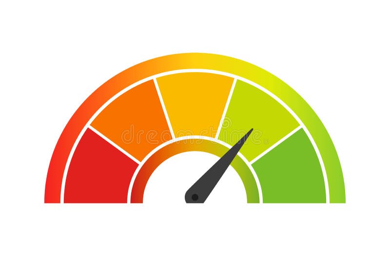 Scale Speed in Abstract Style on White Background. Vector Speedometer ...