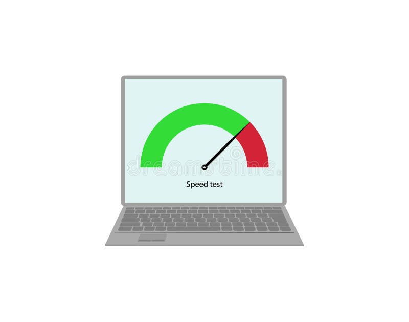 Scale of the Speed Test on the Laptop Monitor Screen Stock Illustration ...