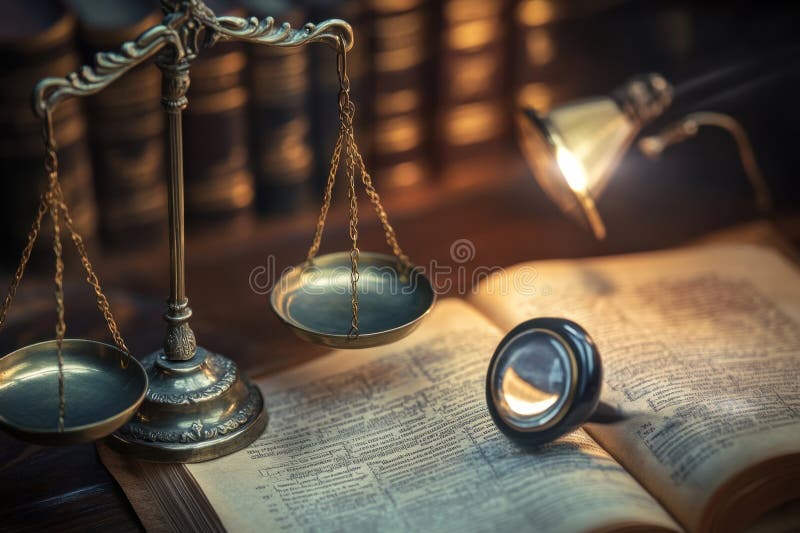 A Scale is on a Table Next To a Book Stock Illustration - Illustration ...