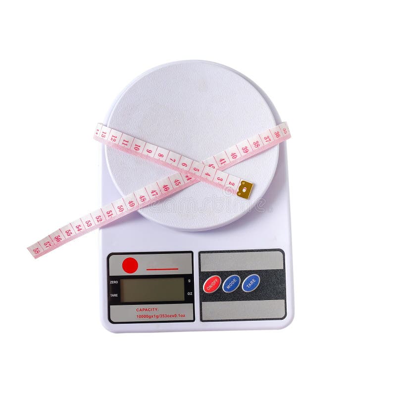 Scale Tied with Measuring Tape ,Weight Loss Control Stock Image - Image ...