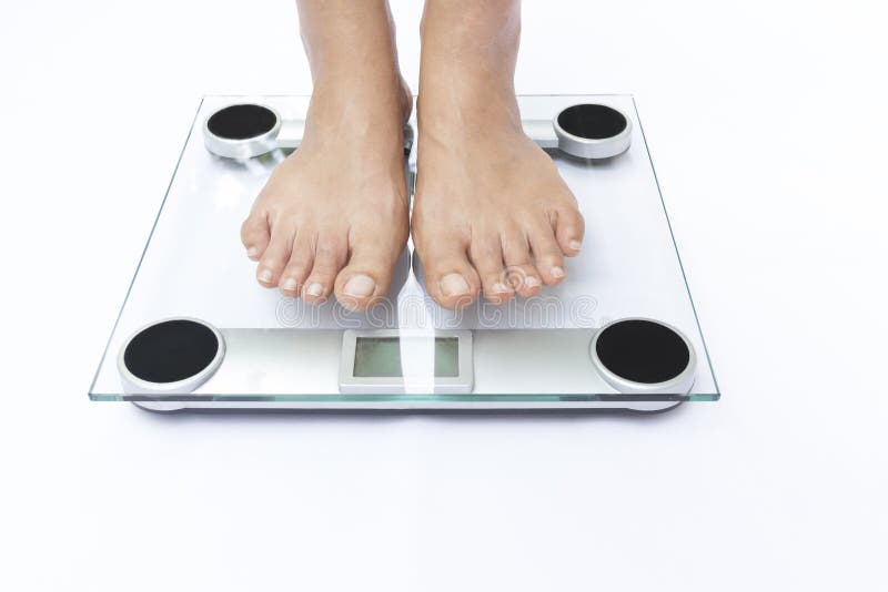 A scale with two feet stock image. Image of person, dieting - 53419241