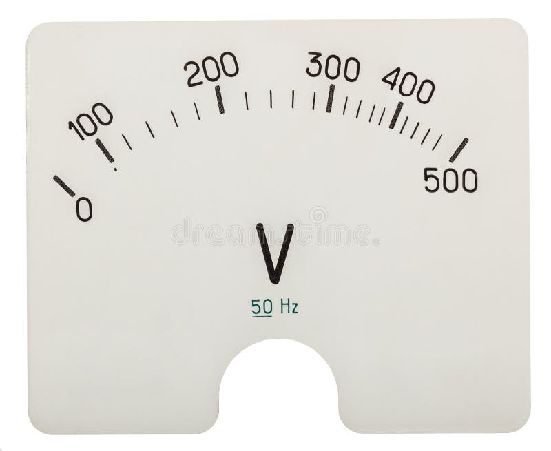 Scale of Voltmeter, Isolated on White Background Stock Image - Image of ...