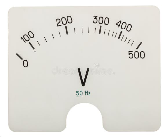 Scale of Voltmeter, Isolated on White Background Stock Image - Image of ...
