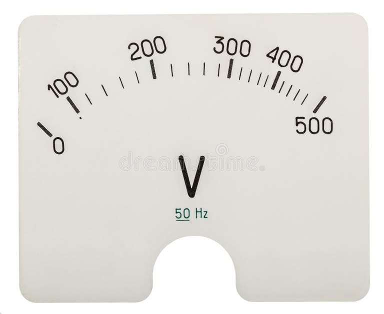 Scale of Voltmeter, Isolated on White Background Stock Image - Image of ...