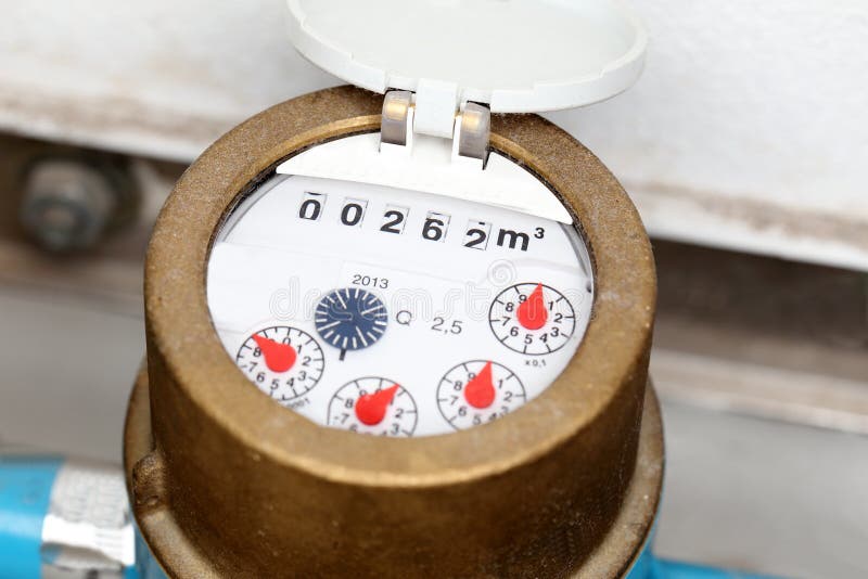 Scale of a water meter stock image. Image of metal, system - 80733311