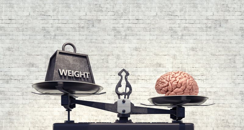 Scale with Weight and Brain, Balance Concept Stock Illustration ...