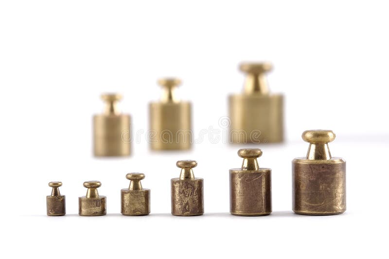 Scale Weights in a Row from Small To Large Stock Image - Image of macro ...