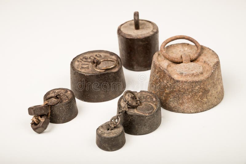 Scale weights stock image. Image of worn, assorted, vintage - 95322941