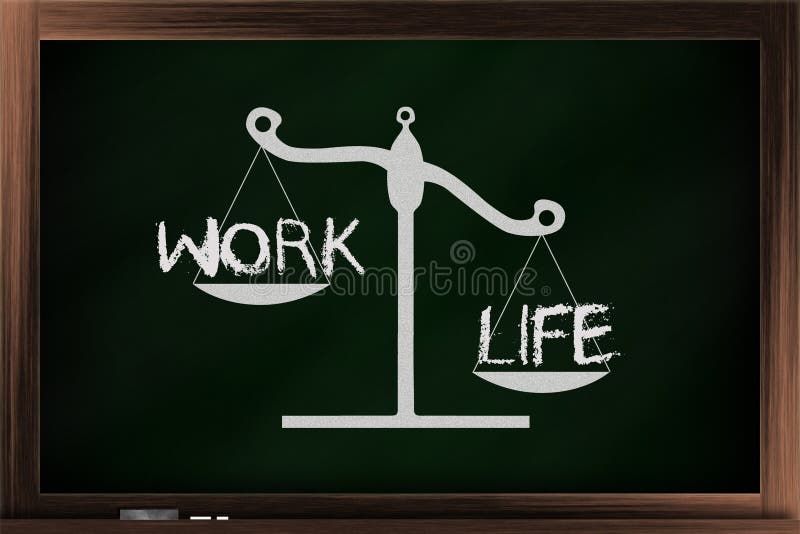Scale of work and life stock illustration. Illustration of chalkboard ...