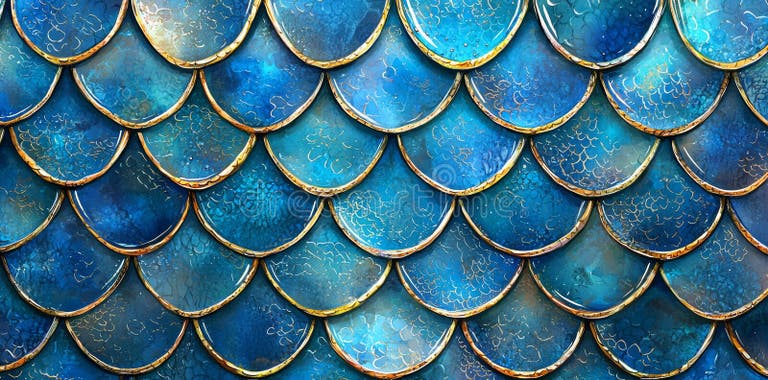Scaled Pattern in Blue, Seamless Repeating Texture, Mercadine Scales ...