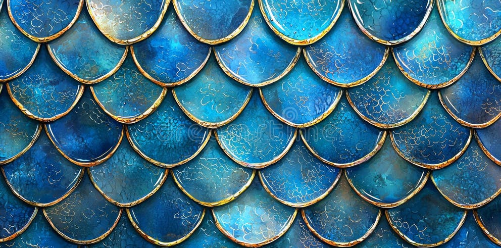 Scaled Pattern in Blue, Seamless Repeating Texture, Mercadine Scales ...