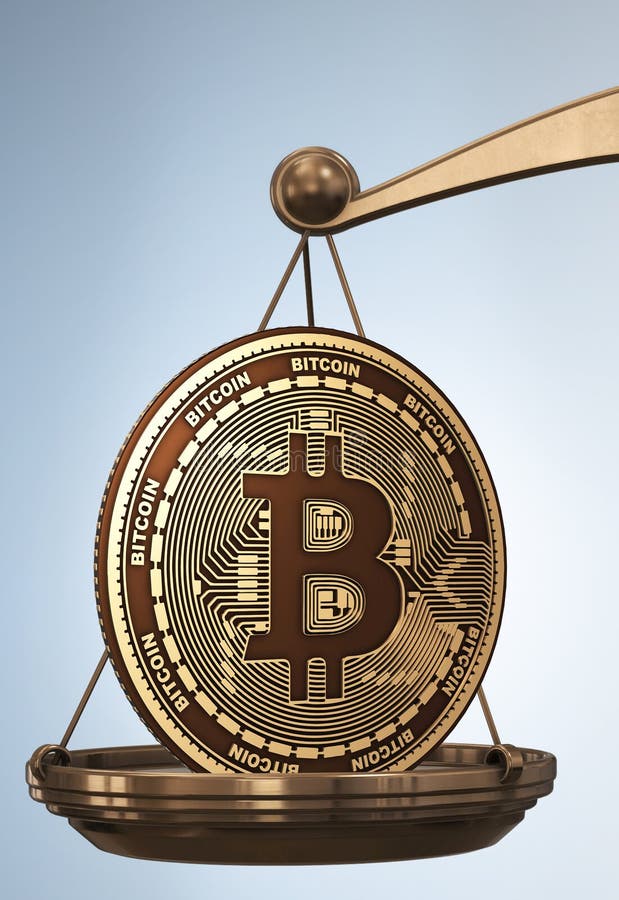 The Scales with Bitcoins and Other Currencies - 3d Rendering Stock ...