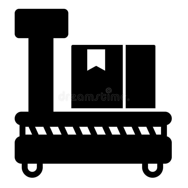 Scales for Cargo Box Solid Icon, Delivery Service Concept. Vector ...