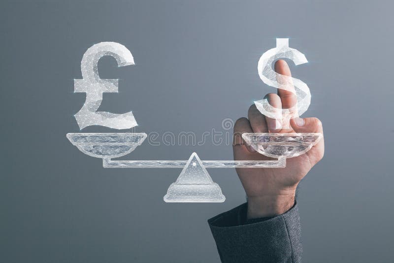 On Scales Dollar and Pound Icon from Web Stock Photo - Image of bank ...