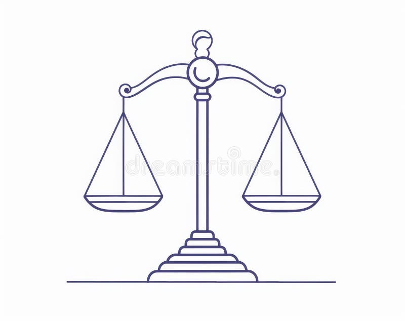 Scales Drawn Continuously in One Line. Libra Symbol Outline Modern ...