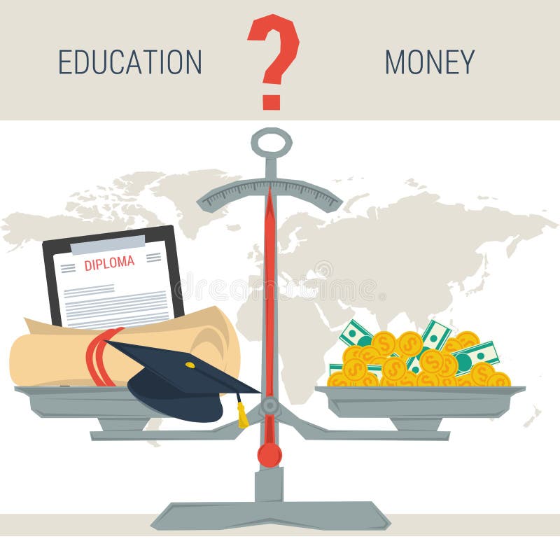 Scales - Education or Money Stock Illustration - Illustration of ...