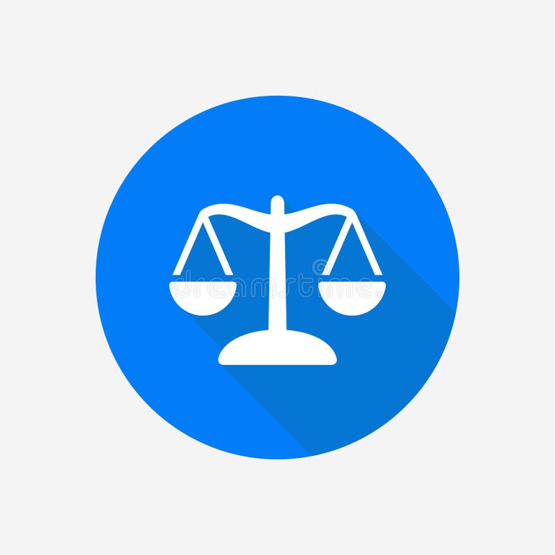 Scales Flat Style Vector Icon White Coloured on Blue Circle Stock ...