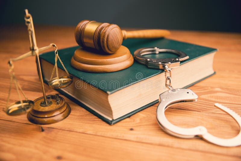 Scales, Hammer and Handcuffs Stock Image - Image of judgment ...