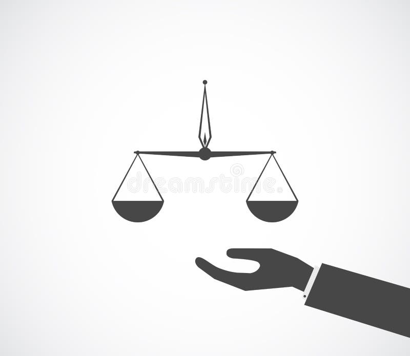 Scales with hand stock vector. Illustration of comparison - 200534149