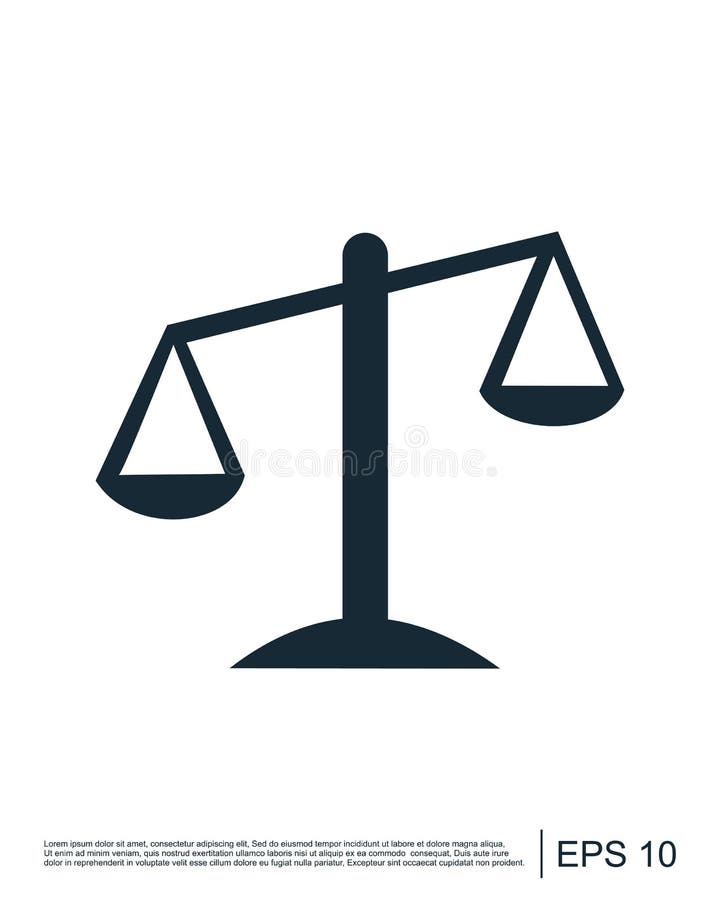 Scales icon illustration stock vector. Illustration of legal - 208647355