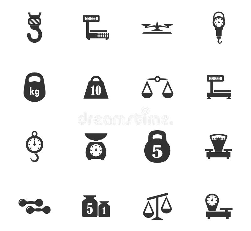 Scales icons set stock illustration. Illustration of kilogram - 89129554
