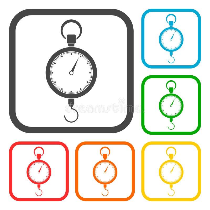 Scales Icons Set with Long Shadow Stock Vector - Illustration of icon ...