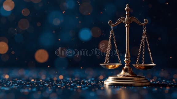 Scales of Justice on a Blue Background Stock Illustration ...