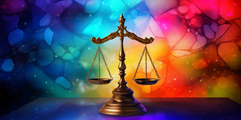 Scales of Justice on a Colorful Abstract Background Stock Photo - Image ...