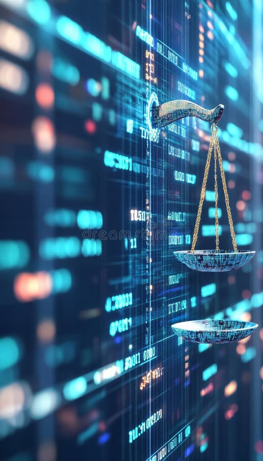 Scales of Justice, Digital Code, Law and Legal System, Cyber Law, Data ...