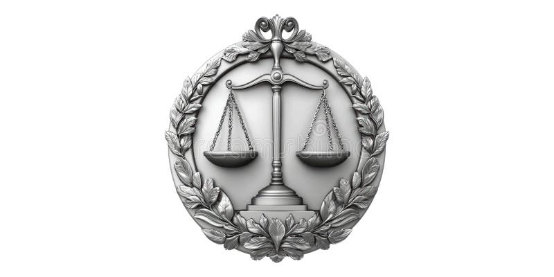 Scales of Justice Emblem 3D Isolated on Transparent Background Stock ...