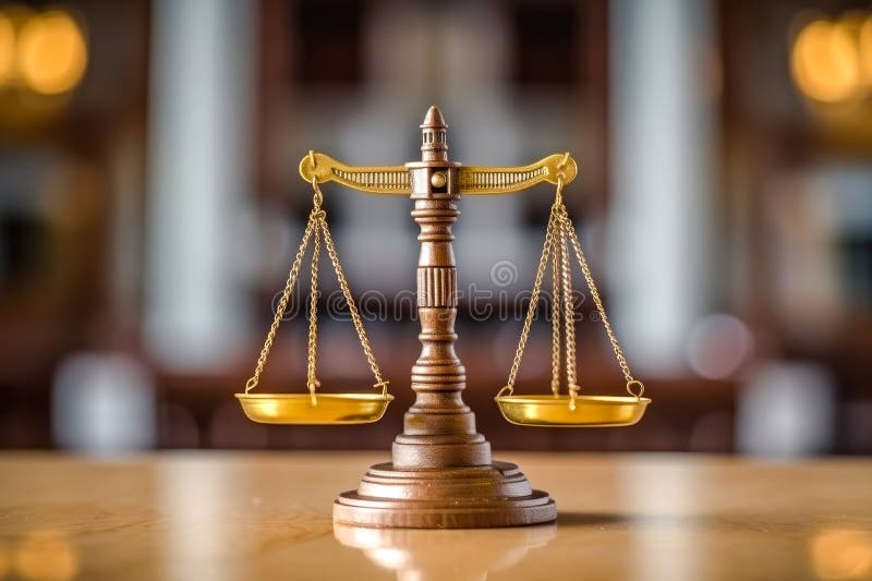 Scales of Justice in Front of a Court House Building, Generative Ai ...