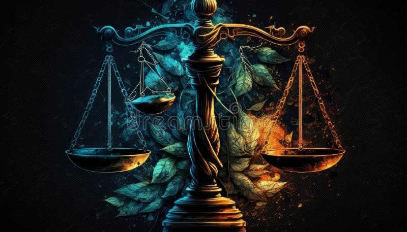 Scales of Justice Graphic Illustration Vector Image Generative AI Stock ...