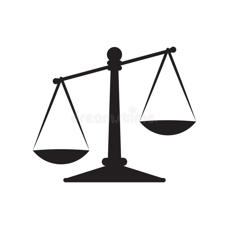 Scales Justice Icon Isolated on White Background Stock Vector ...