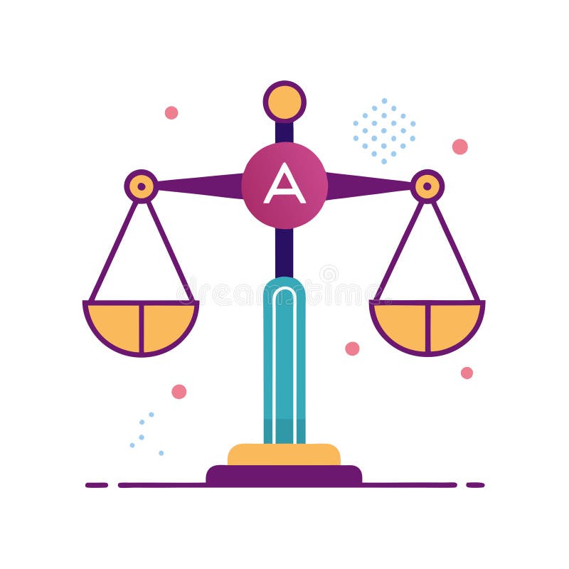 Scales of Justice with the Letter a in the Middle, Illustration Stock ...